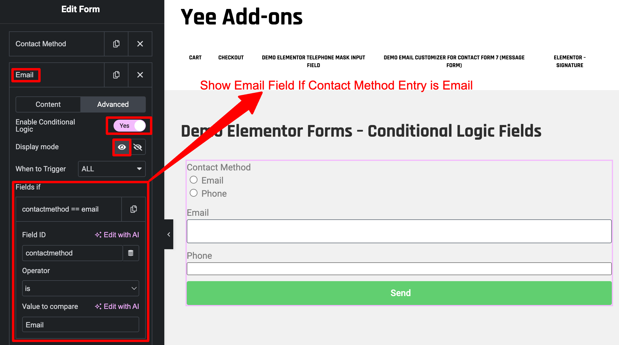 Yeekit Conditional Logic For Elementor Forms Wordpress Plugin