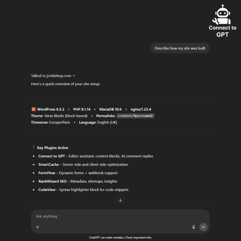 Connect to GPT – WordPress plugin | WordPress.org