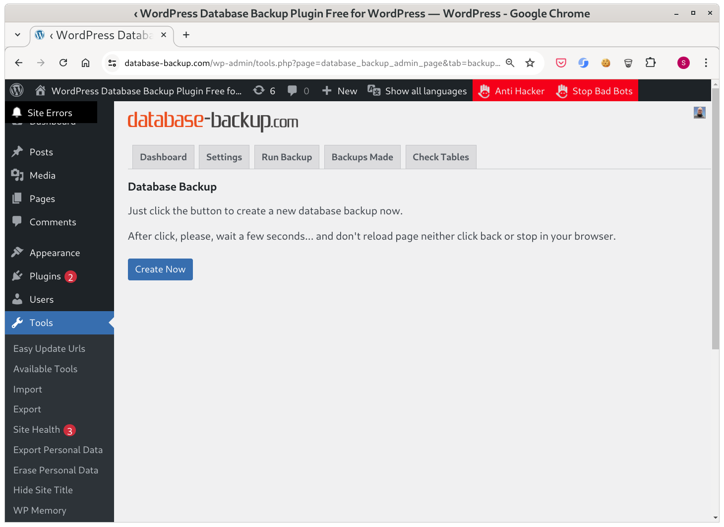 Database Backup and Table Integrity Check with Automated Scheduling – WordPress plugin ...