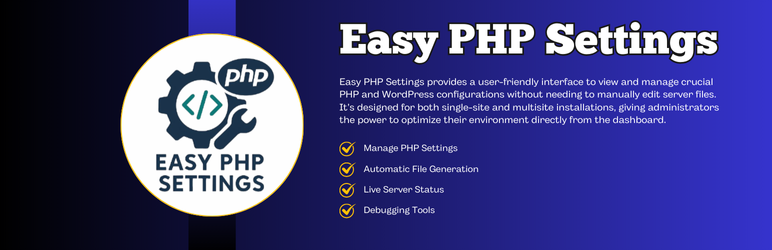 Easy PHP Settings – WordPress plugin | WordPress.org