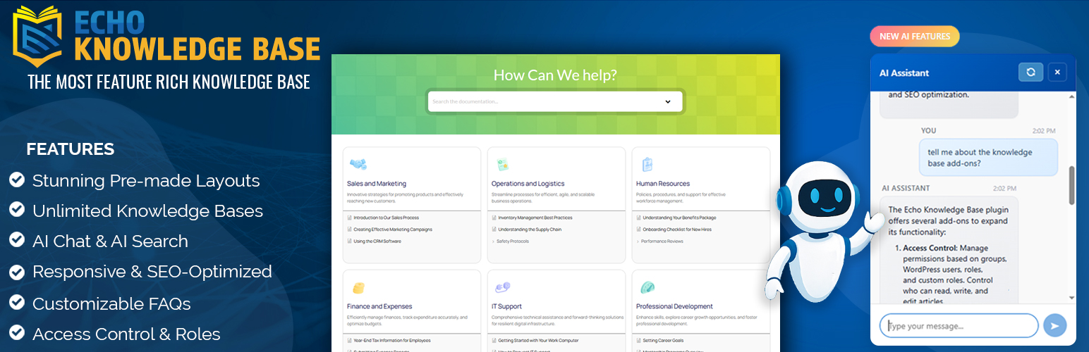 Plugin Advanced Knowledge Base Documentation, Articles and FAQ Tool with AI Chat, AI Search, and ...