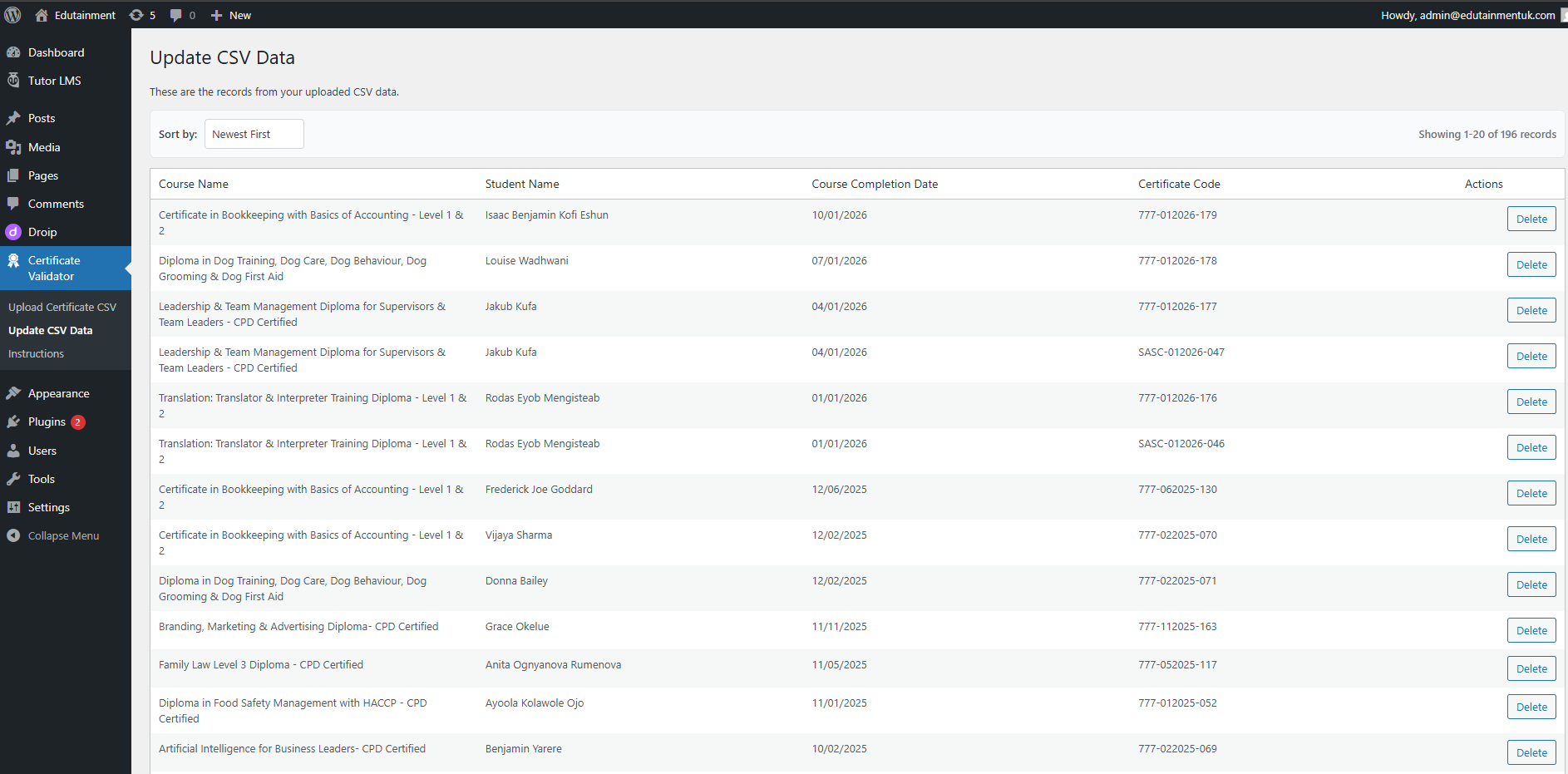 Edutain Certificate Validator – WordPress 插件 | WordPress.org China 简体中文