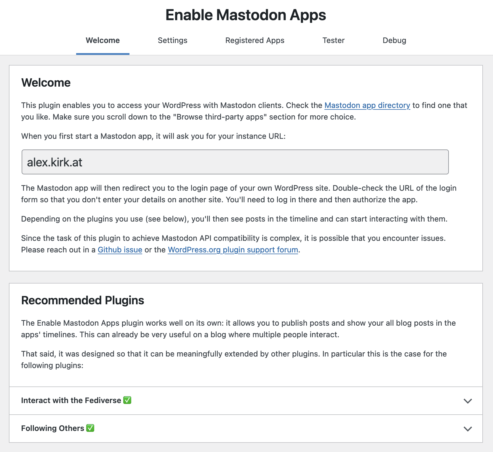 Enable Mastodon Apps – WordPress plugin | WordPress.org Enable Mastodon Apps – WordPress plugin | WordPress.org
