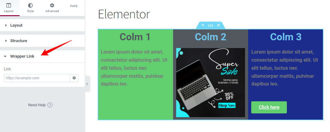 Make Section And Column Clickable Elementor Wordpress Plugin