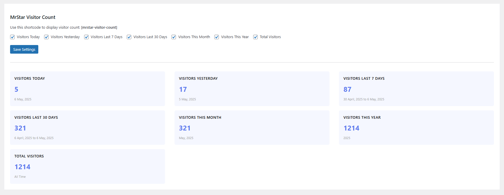 Visitor Count by MrStar – WordPress plugin | WordPress.org