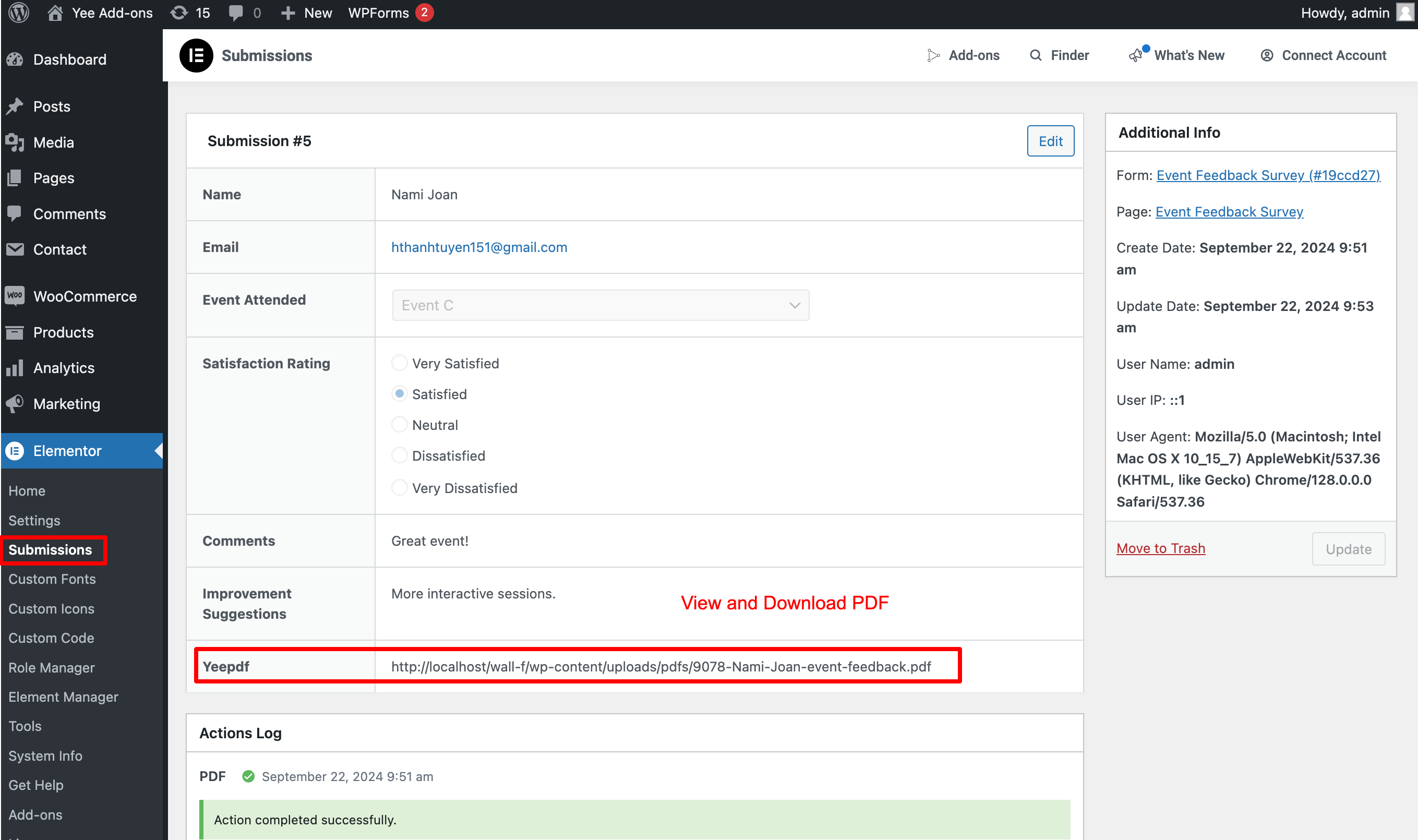 PDF for Elementor Forms + Drag And Drop Template Builder – WordPress plugin | WordPress.org