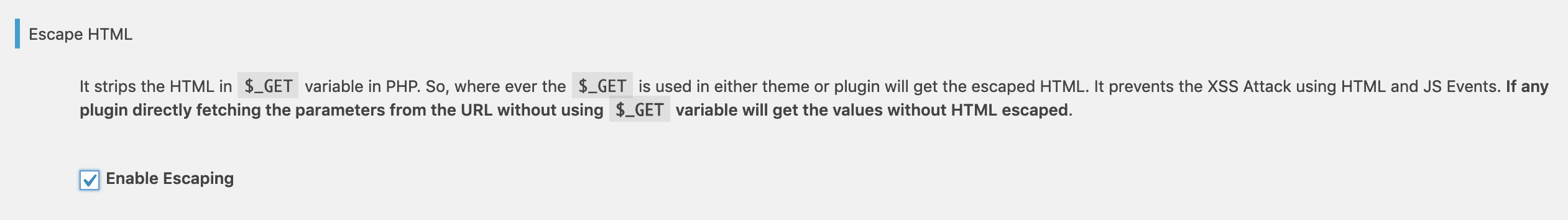 Prevent XSS Vulnerability – WordPress plugin | WordPress.org Prevent XSS Vulnerability – WordPress plugin | WordPress.org