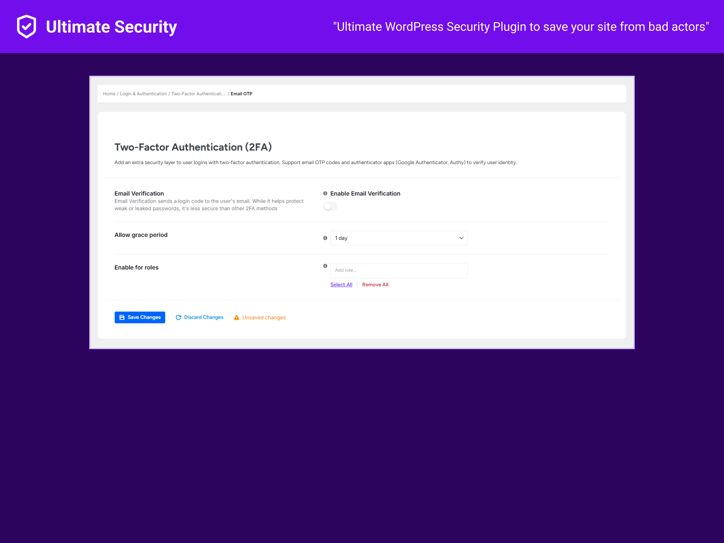 Ultimate Security – Login Protection, 2FA, CAPTCHA & Hardening – WordPress plugin | WordPress.org
