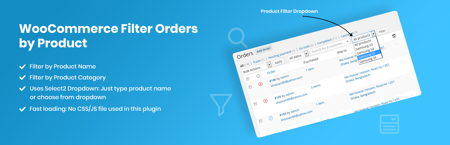 Woocommerce Filter Orders By Product Wordpress Plugin