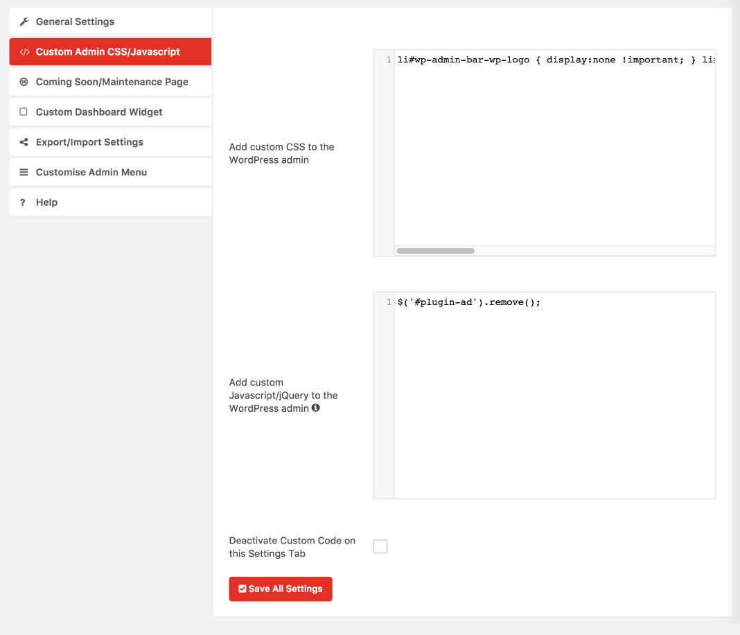 Wp Custom Admin Interface Wordpress Plugin